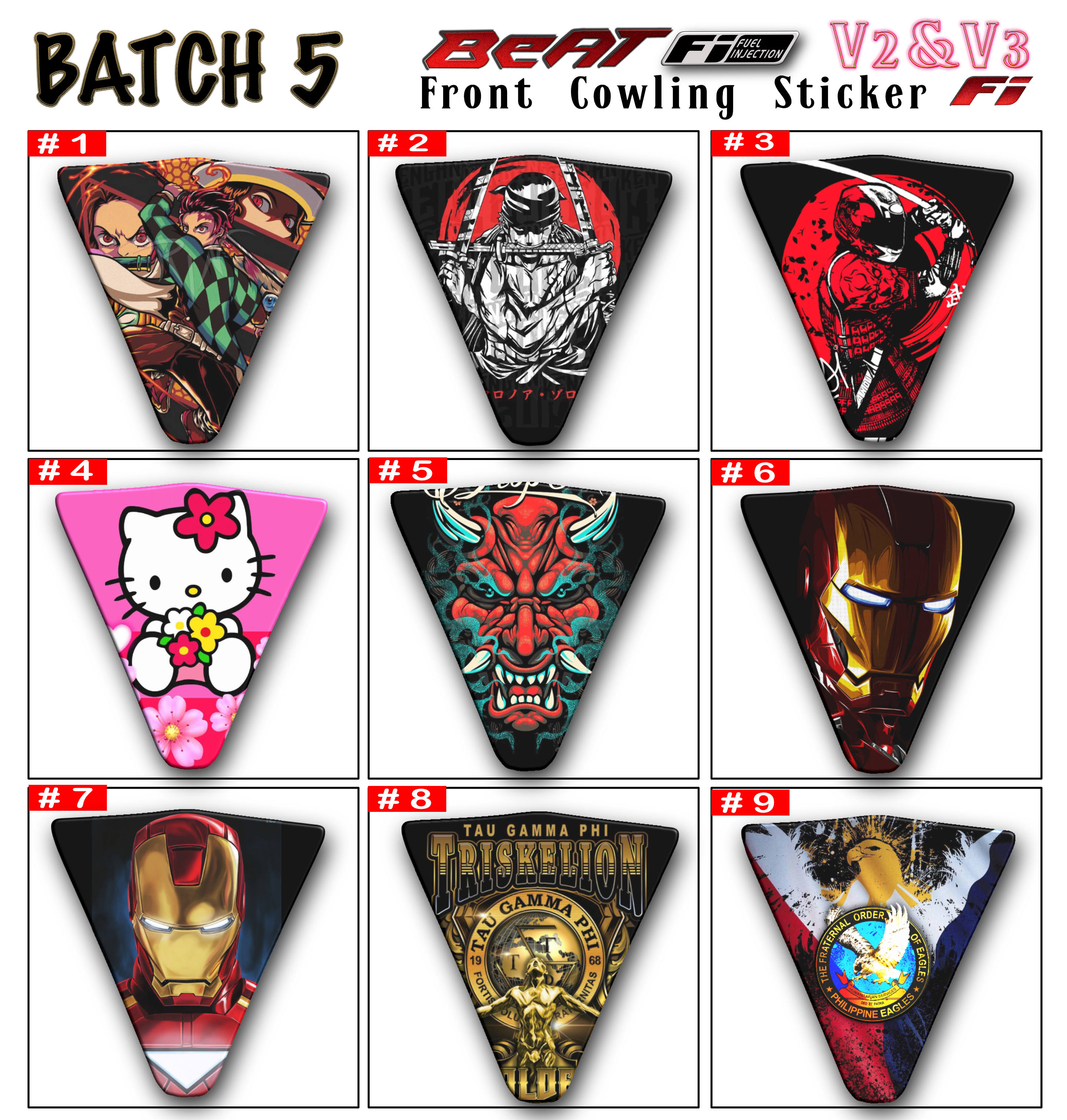 HONDA BEAT FI COWLING STICKER V2 & V3 ( LAMINATED STICKER ) | Lazada PH