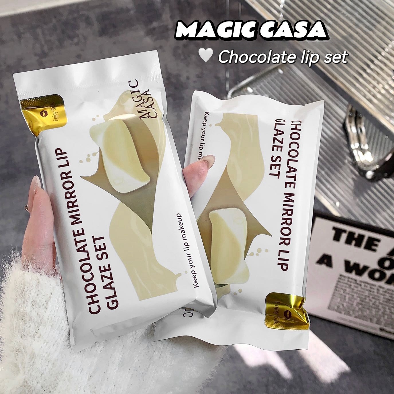 Supermy NO.1 New MAGIC CASA 5 PCS/SET White Chocolate Mirror Lip Glaze ...