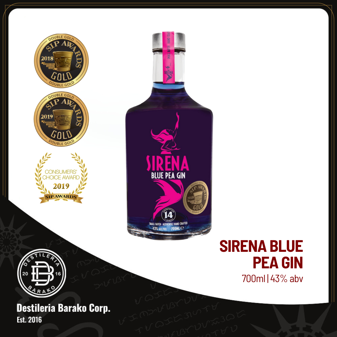 Sirena Blue Pea Gin | Sirena | Destileria Barako | 700ml | 43% ABV ...