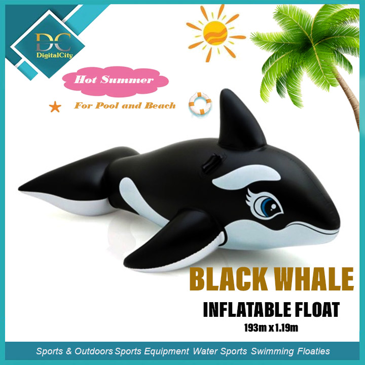 DIGITAL Inflatable Black Whale Float for Kids (1.93cm x 1.19cm ...