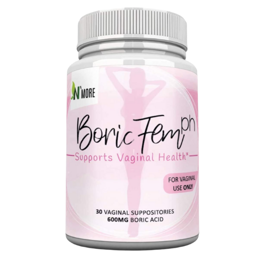 N'More Boric Fem pH 600 mg, 30 Vaginal Suppositories, Supports Vaginal ...