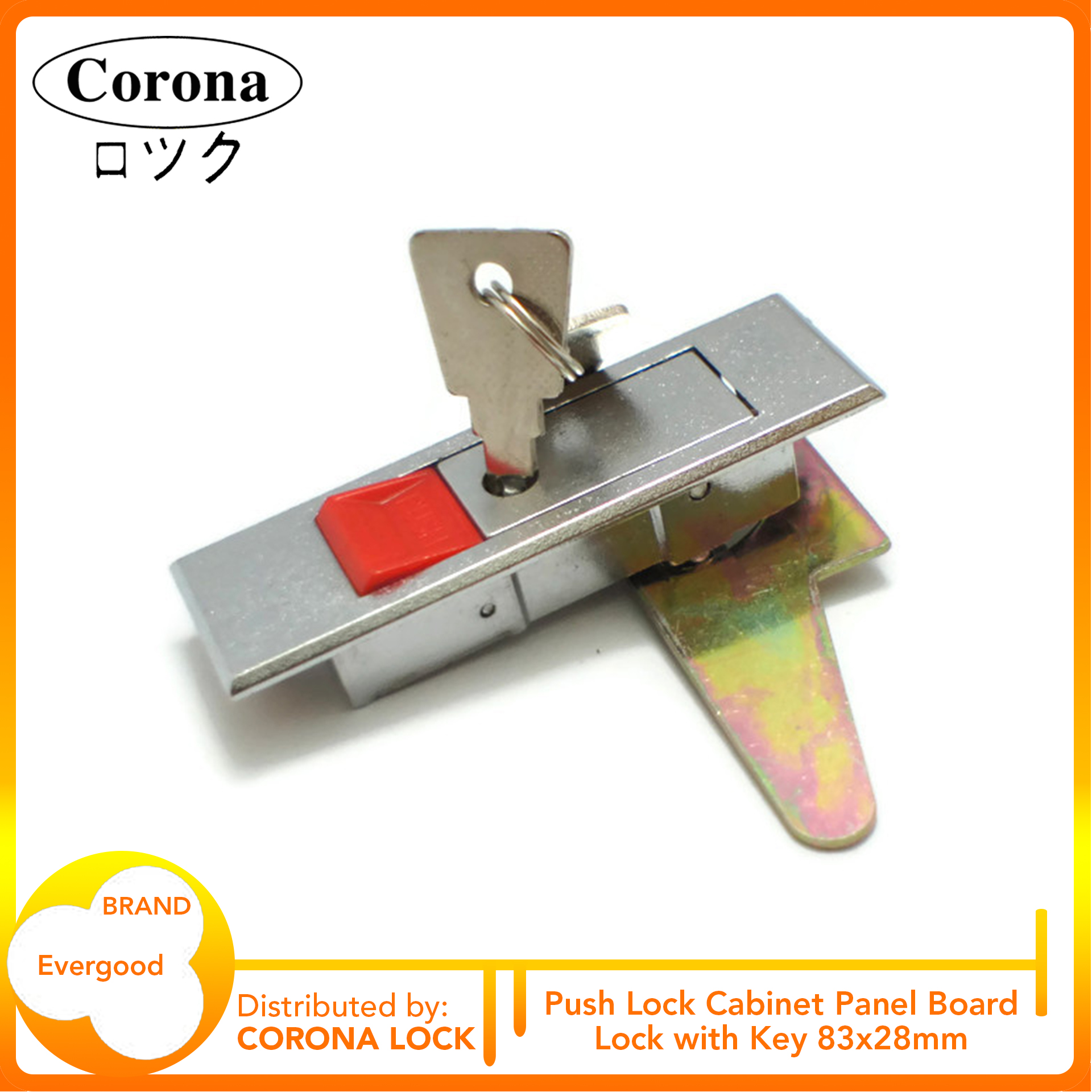Push Lock Cabinet Panel Board Lock with Key or Keyless 83x28mm | Lazada PH