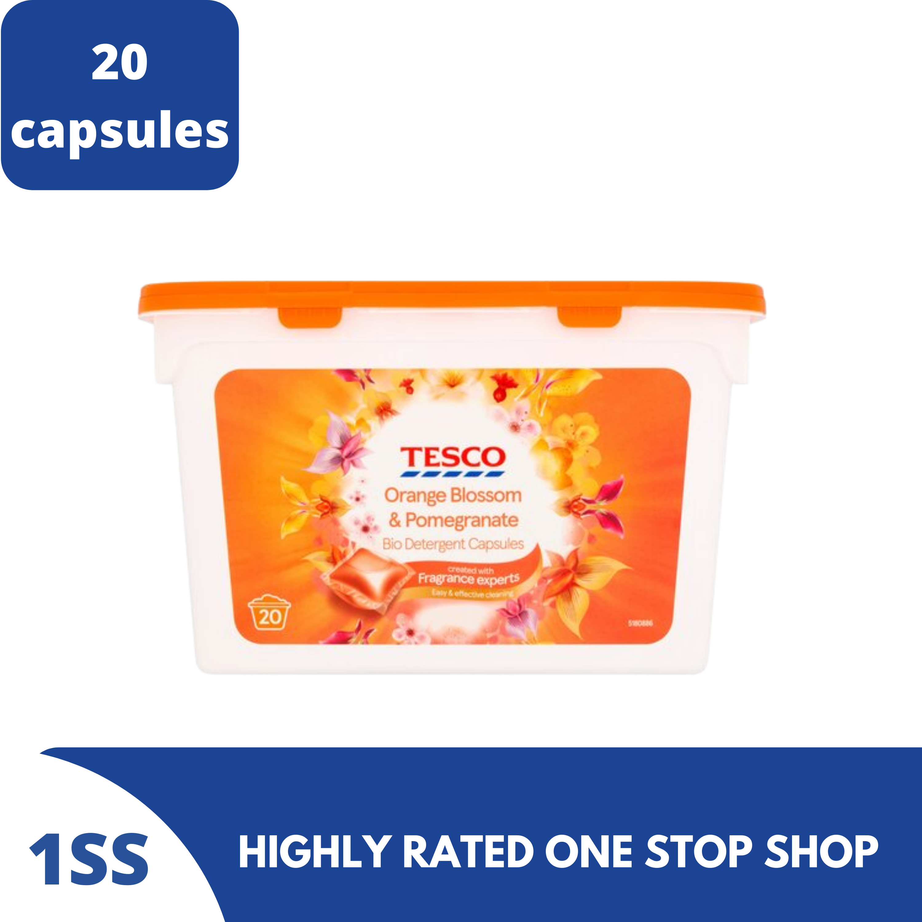Tesco Orange Blossom & Pomegranate Bio Detergent Capsules, 20 capsules ...