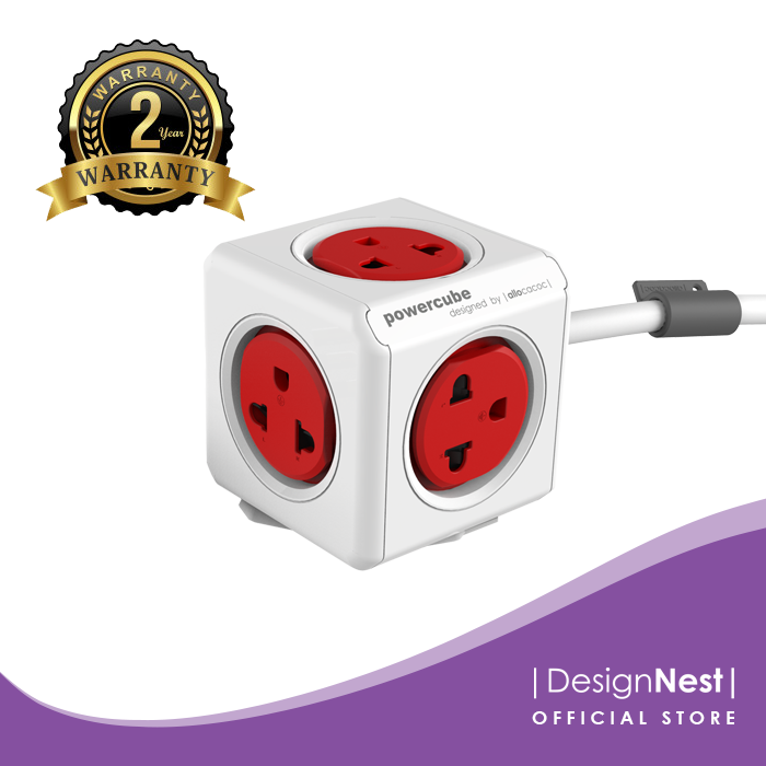 DesignNest Allocacoc PowerCube Extended Power Adapter & Extension Cube ...