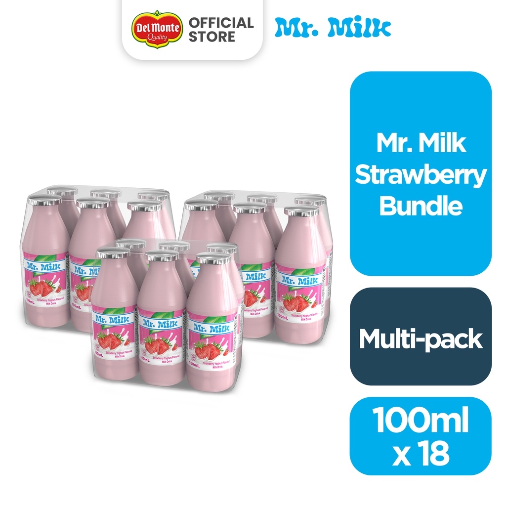 MR. MILK Strawberry Yoghurt Flavored Milk Drink that Kids Love - 100ml ...