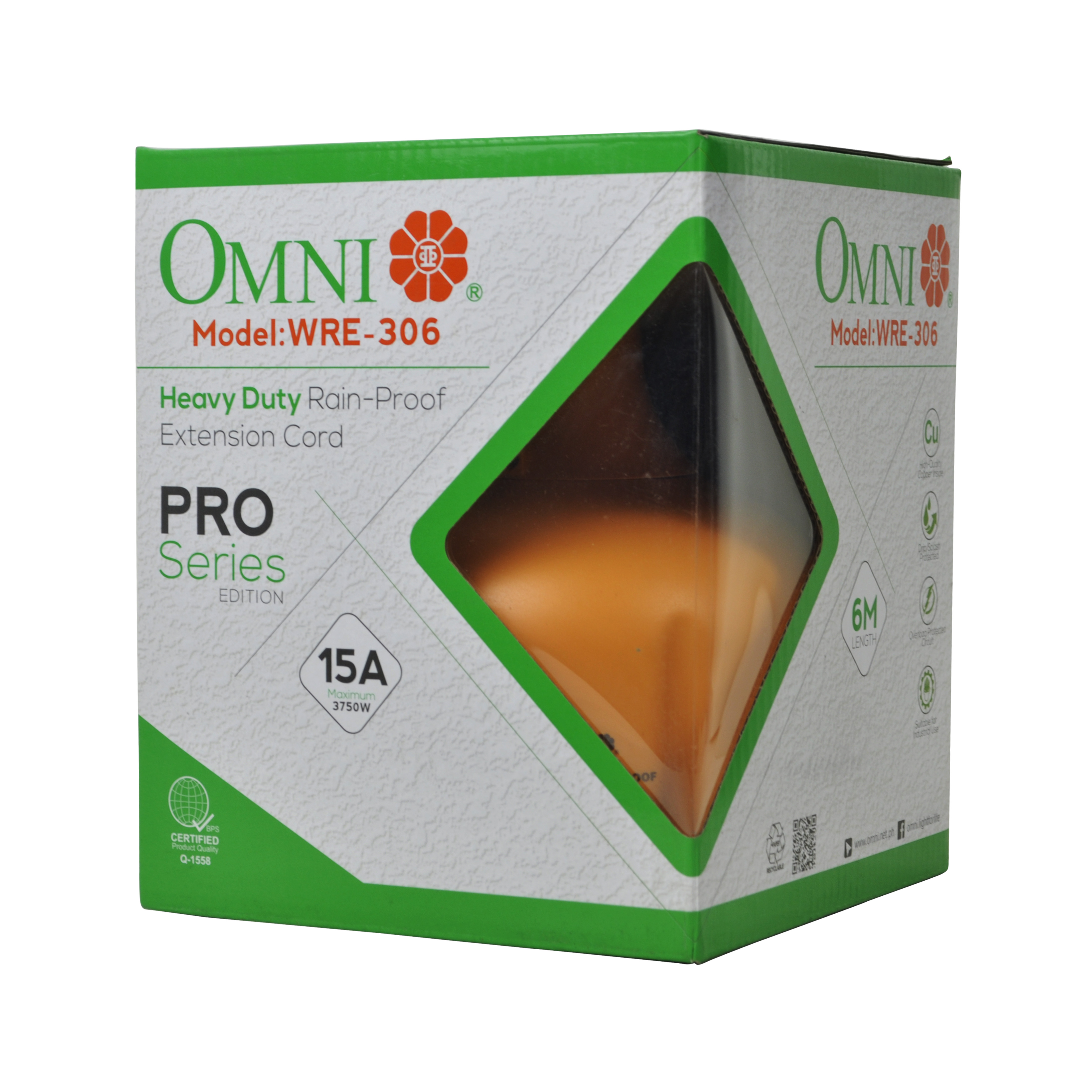 OMNI Original Heavy Duty Rain-Proof Weather Proof Power Extension Cord ...
