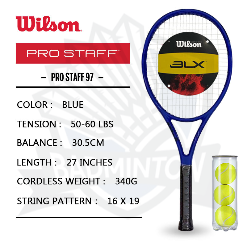 Wilson Tennis Racket Pro Staff RF97 Full Carbon Professional Training ...