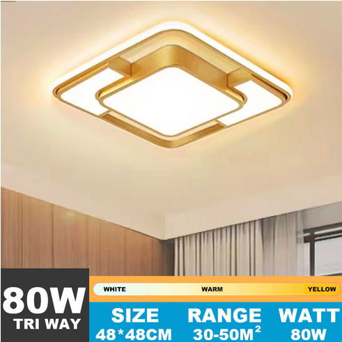 【COD 5 Years Warranty】Nordic Creative Ceiling Lights 80W Led Tricolor ...