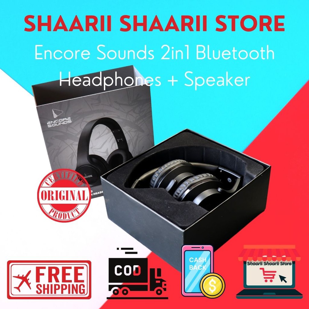 Encore Sounds 2-in-1 Bluetooth Headphones + Speaker Noise Cancelling Clear and stereo sound ...