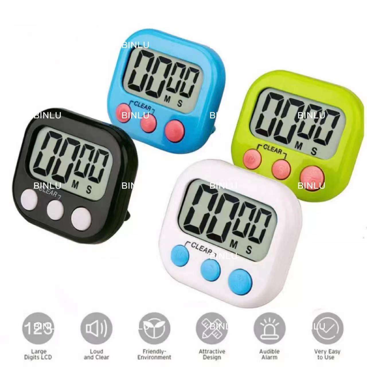 LED display digital clock timer,multifunctional timer for study/cooking ...