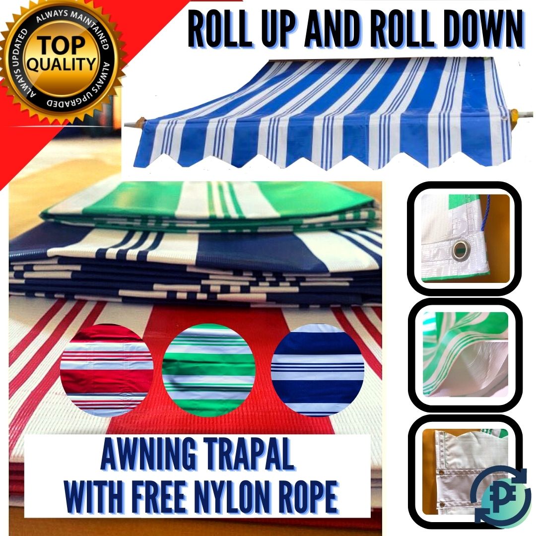 WITH FREE ROPE 6ft x 8ft LONA STRIPES - TRAPAL - TARPAULINE | Lazada PH