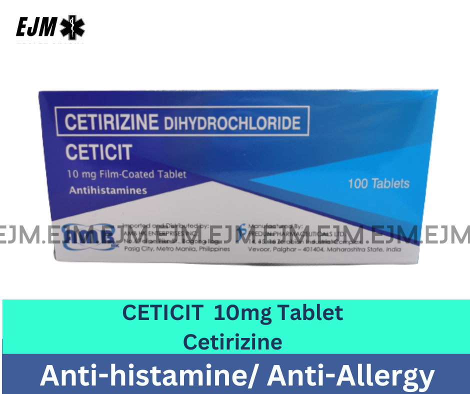 CETICIT Cetirizine dihydrochloride 10mg Film coated Tablet - 100 ...