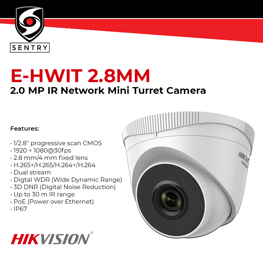 HIKVISION E-HWIT 2.8MM 2.0 MP IR Network Mini Turret Camera | Lazada PH