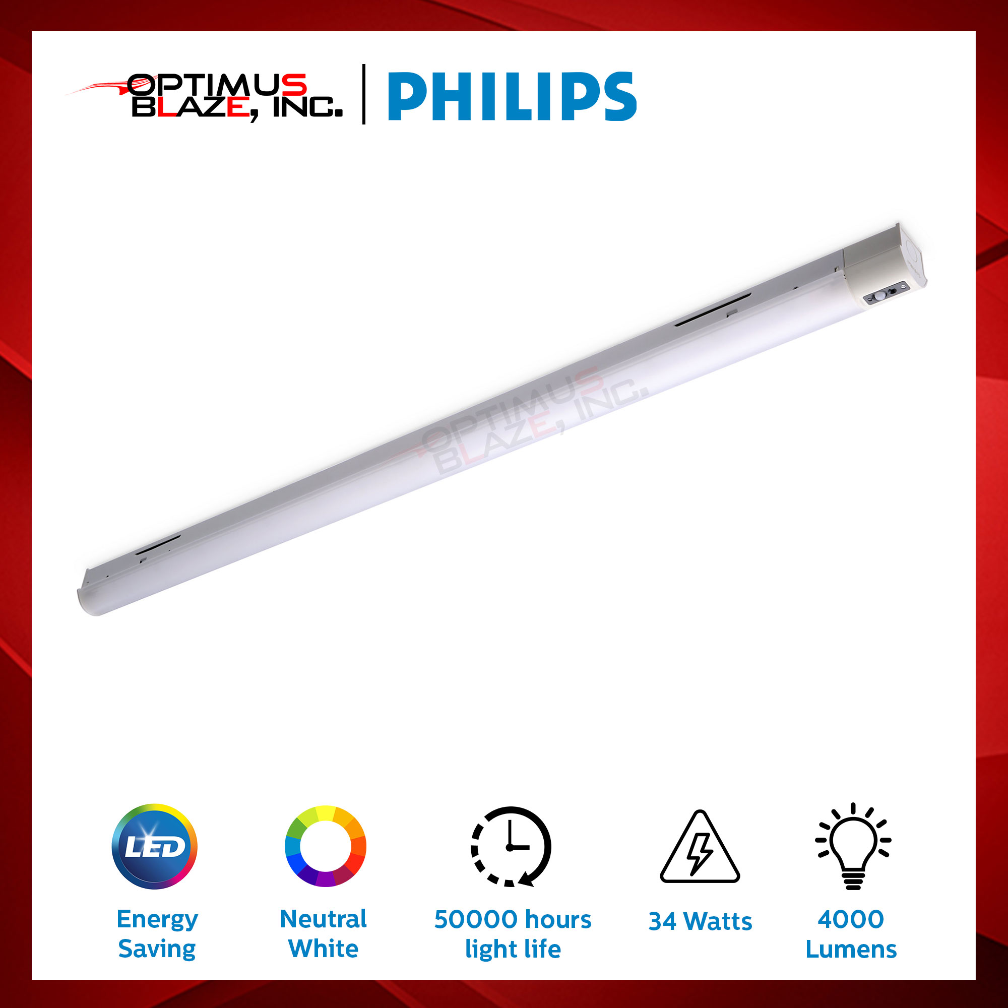OptimusBlaze Philips GreenPerform Batten BN208C LED40/CW L1200 PSD ACF ...