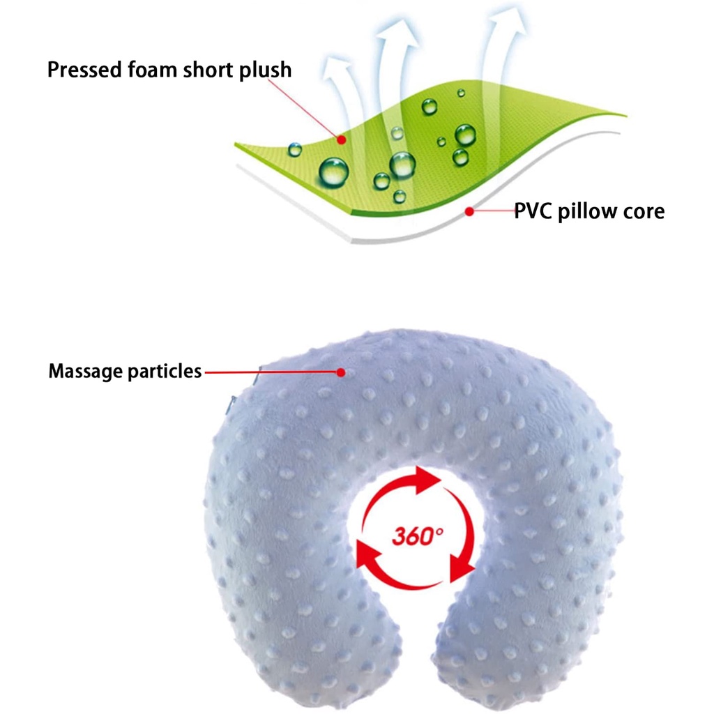 Baby Travel Pillow Toddler Soft Inflatable Neck Pillow Infant Head Neck ...