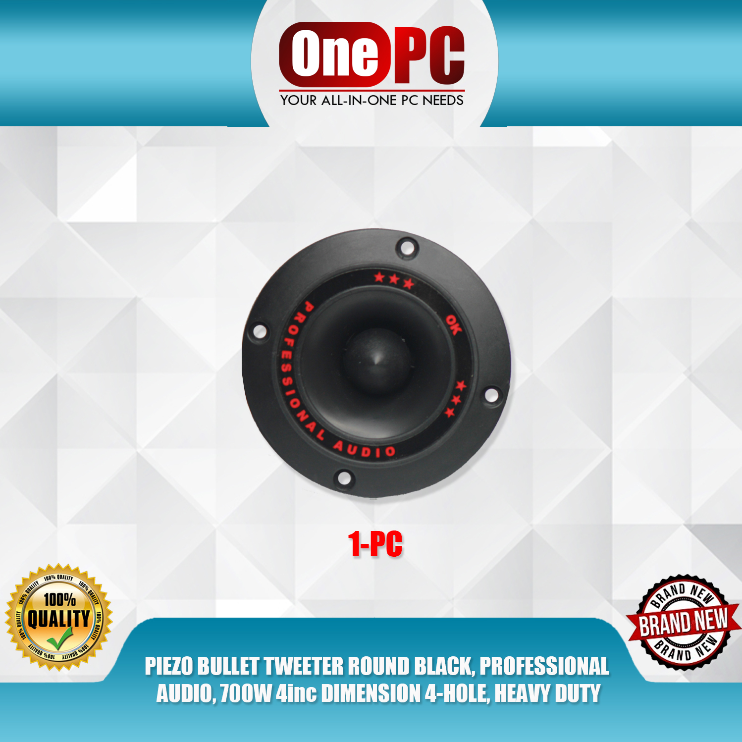 PIEZO BULLET TWEETER ROUND BLACK, PROFESSIONAL AUDIO, 700W 4inc ...