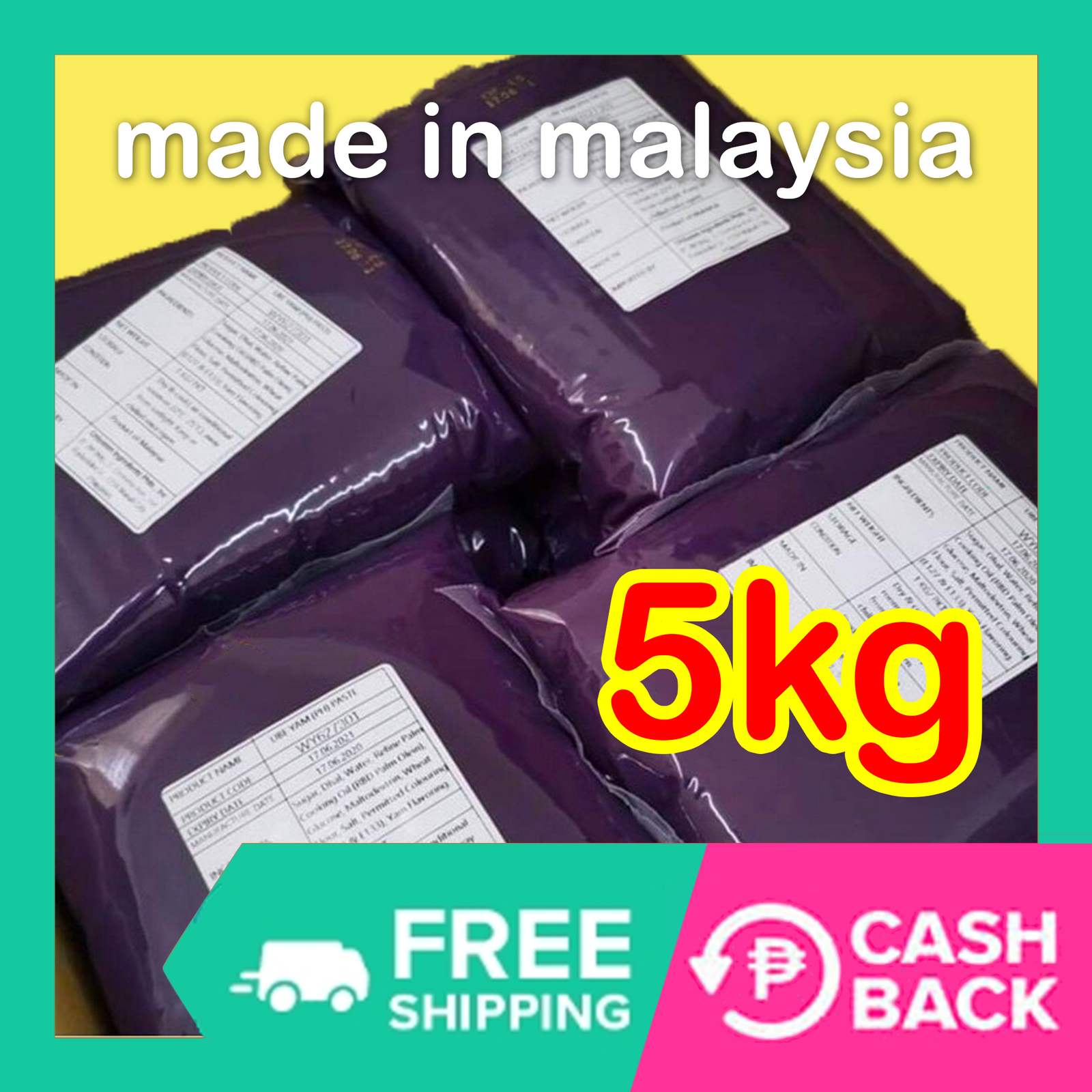 5kg Unicomm UBE HALAYA PASTE FILLING (Made in Malaysia) 5x 1kilo for ...