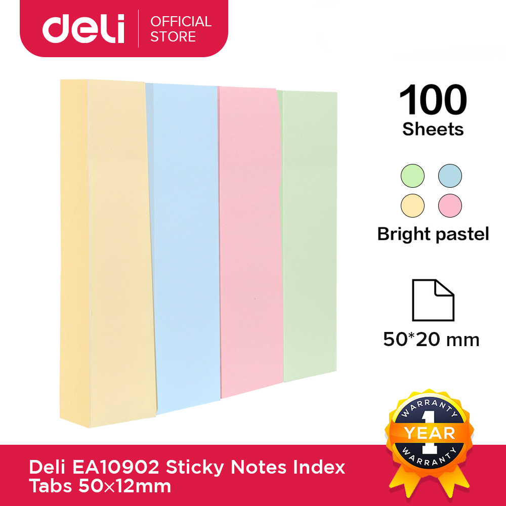 Deli EA10902 Sticky Notes Index Tabs 50×12mm | Lazada PH