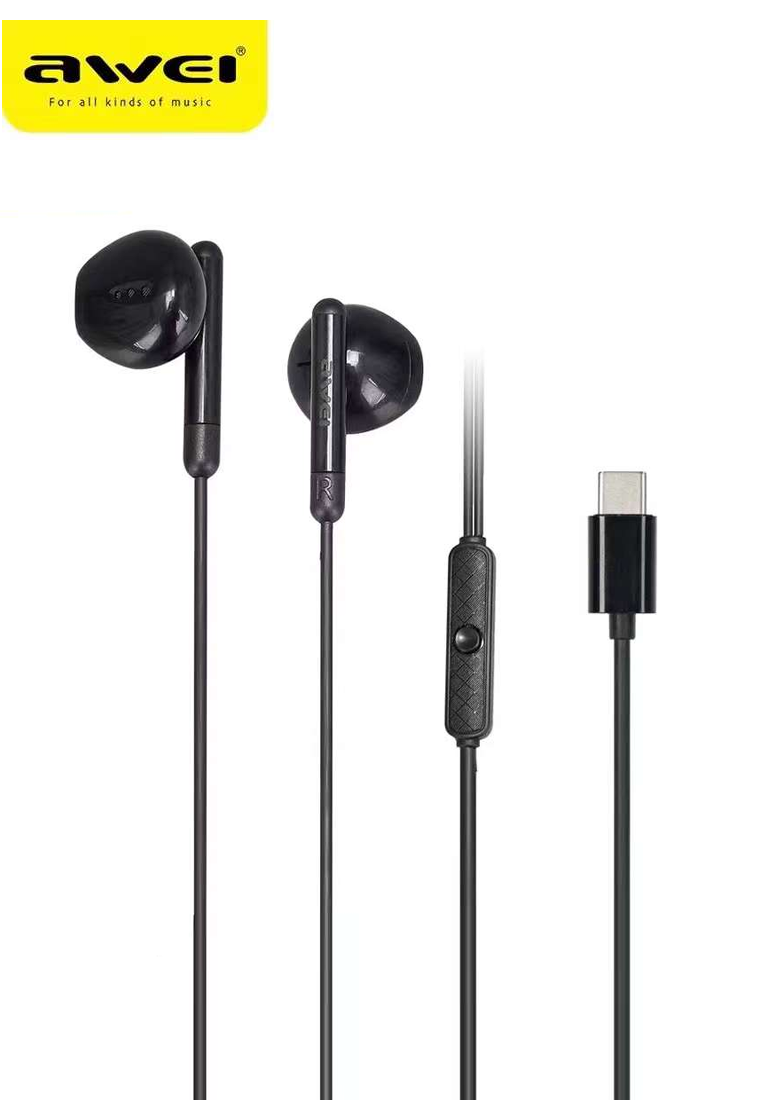 Awei PC-6T Type-C Wired Earphone - Black | Lazada PH