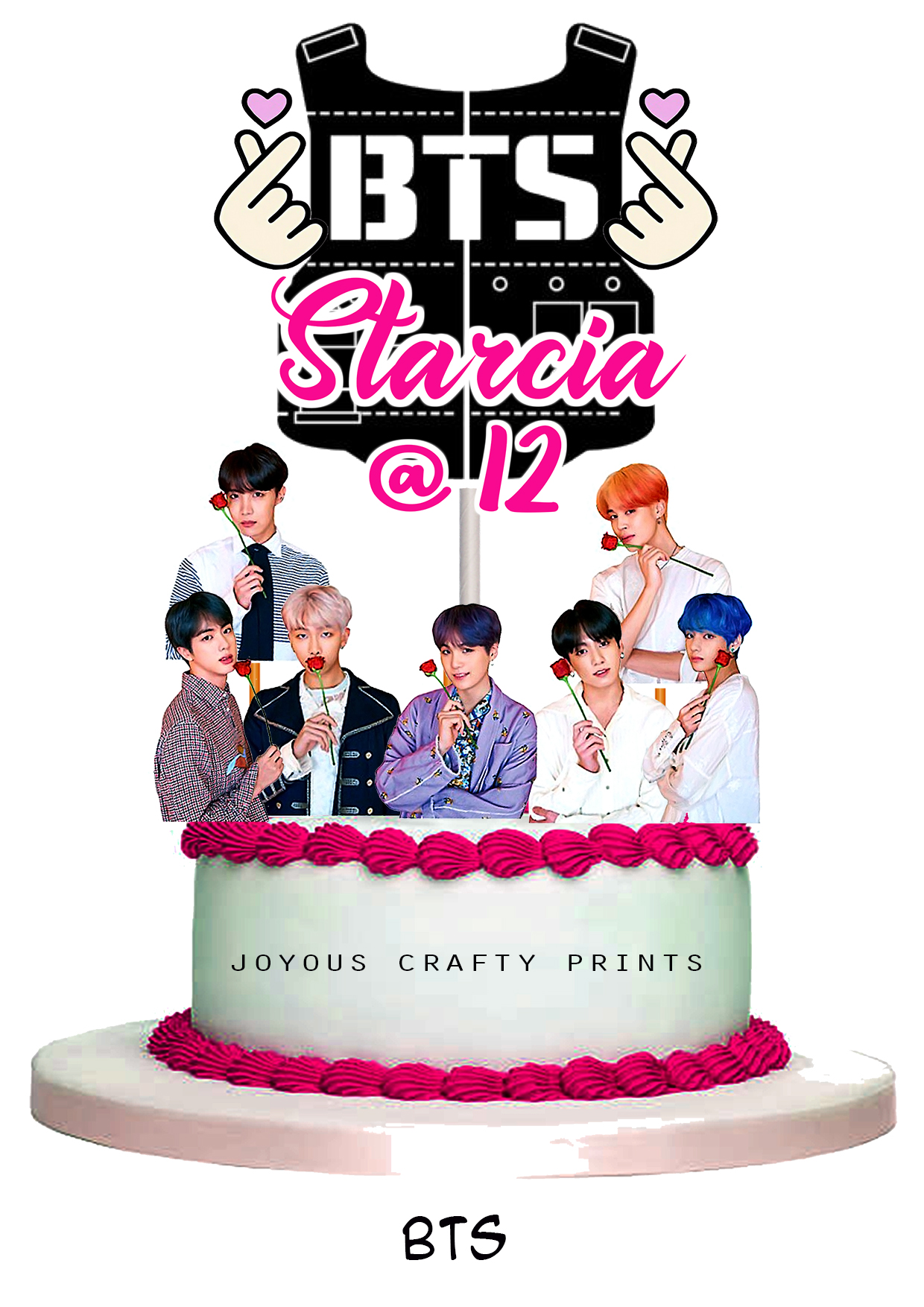 BTS CAKE TOPPER WITH NAME AND AGE INCLUDED | Lazada PH