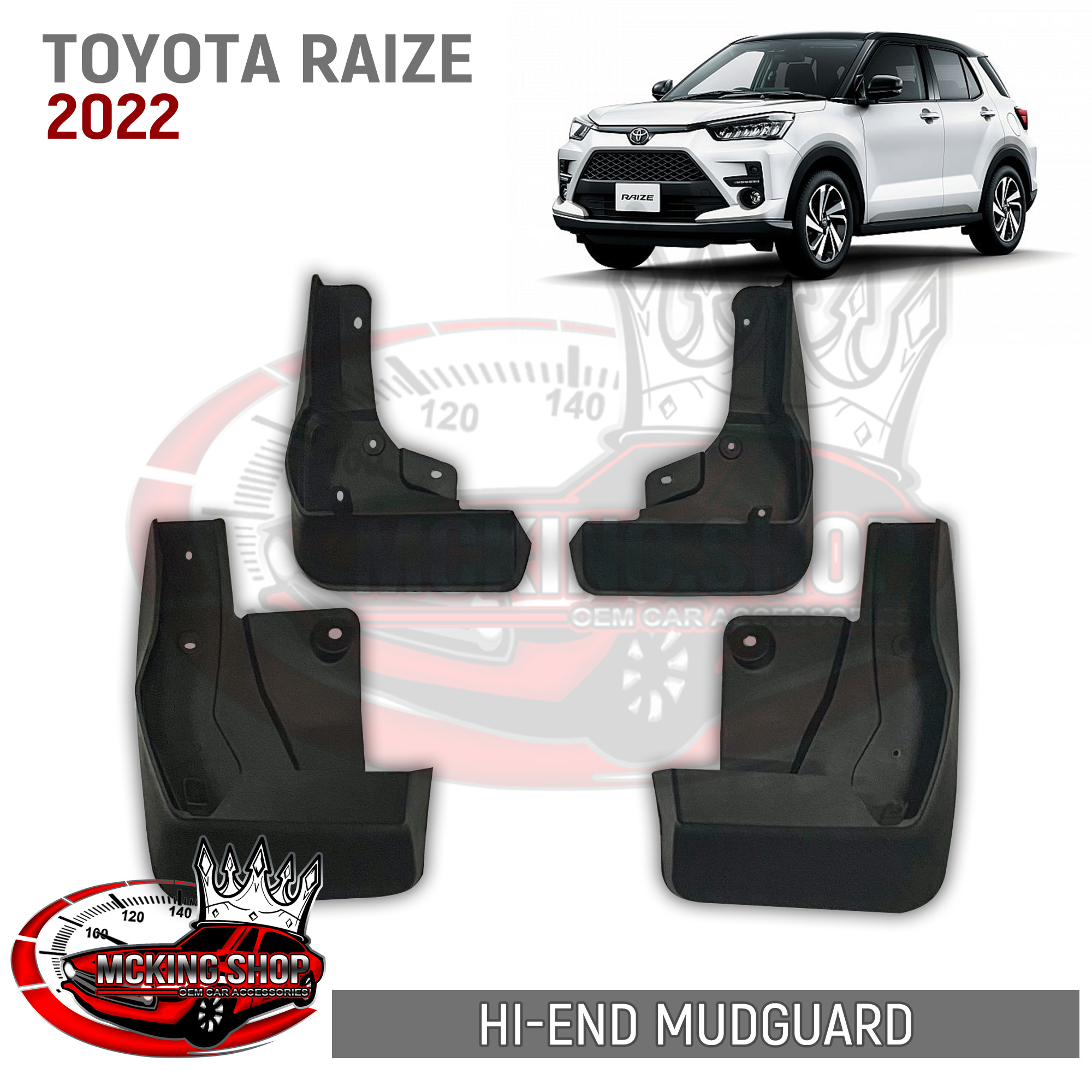 Toyota Raize 2022 Hi-End Mud Guard (Black) | Lazada PH