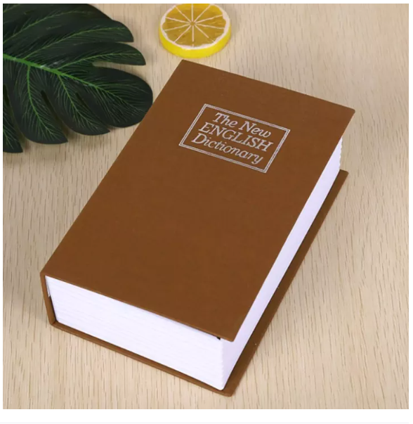 Metal Steel Mini Dictionary Safe Box Book Money Hidden Secret Security ...