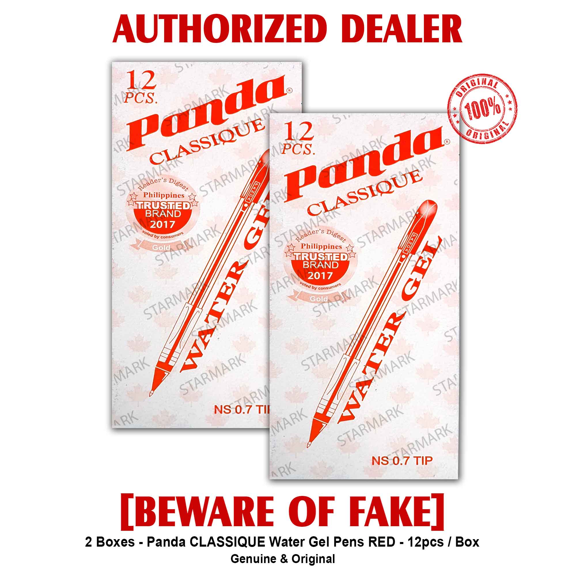 Panda Classique Ballpen Ballpens Water Gel RED Ball Pens Pen Panda ...