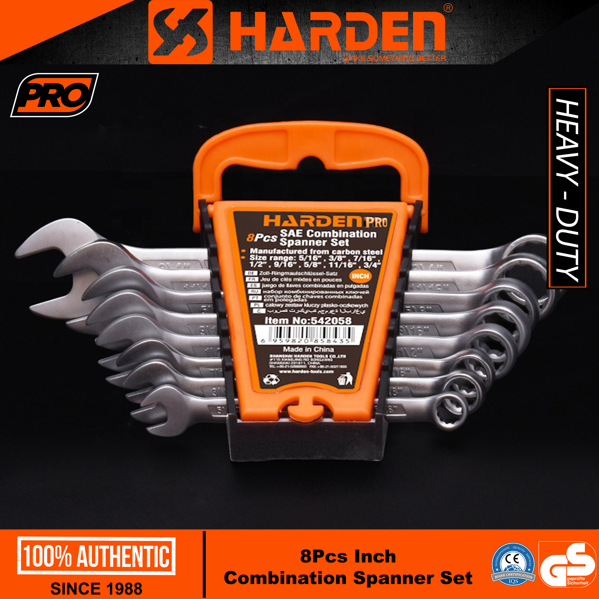 Harden 8Pcs, 12Pcs Inch Combination Spanner Set (PROFESSIONAL) Wrench ...