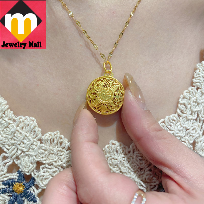 saudi gold 18k pawnable legit pure gold Kim Ping An Fu necklace for ...