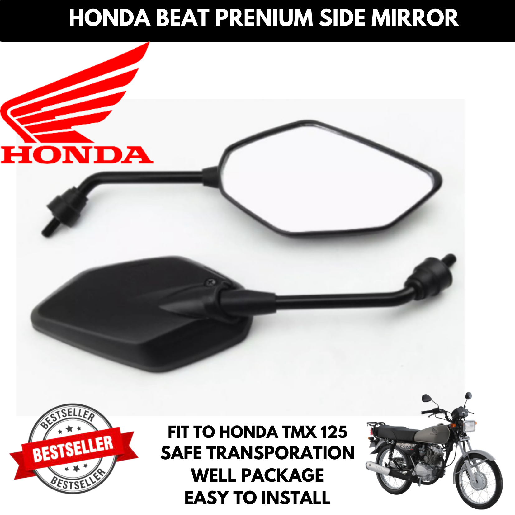 LEGIT 1 PAIR HONDA TMX 125 / HONDA TMX SUPREMO LONG STEM SIDE MIRROR ...