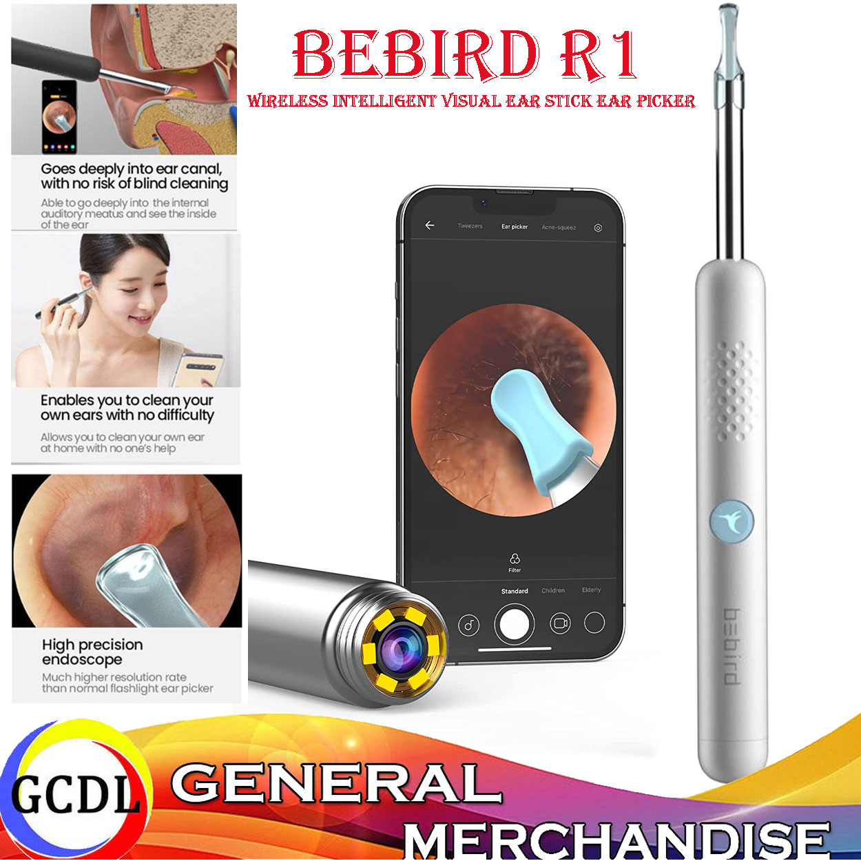 Bebird R1 Wireless Intelligent Visual Ear Stick Ear Picker 300W High ...