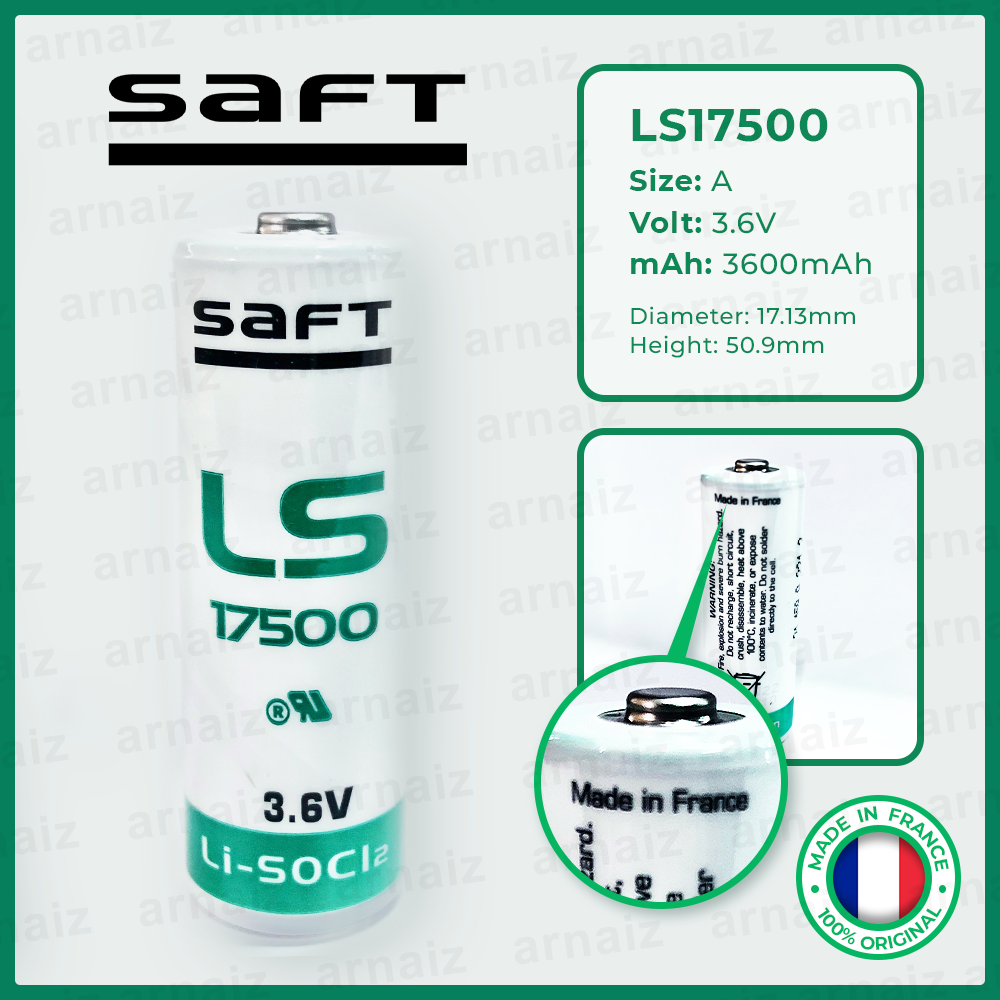 Saft LS17500 3.6v size A Lithium Battery - non Rechargeable | Lazada PH
