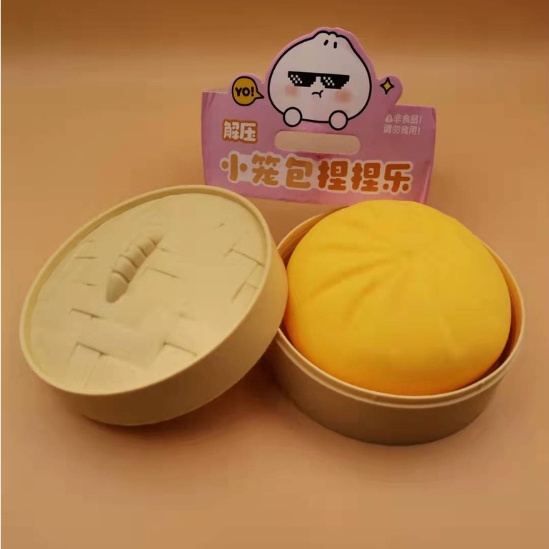 Squishy Steamed Stuff Bun Siopao Anti-stress Ball Fidget Toy with Case ...