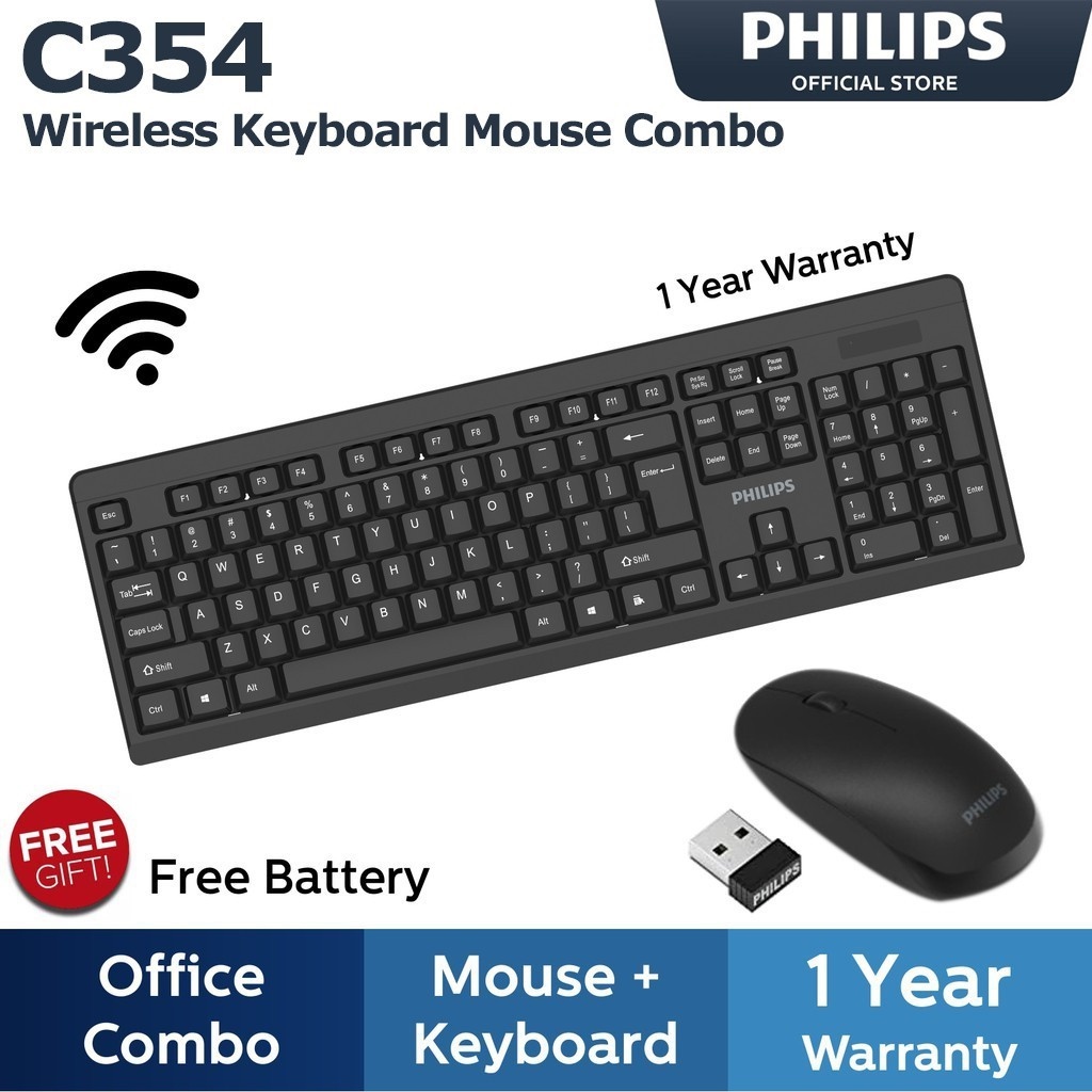 Philips C315/C354/N520 wireless silent keyboard and mouse combo set ...
