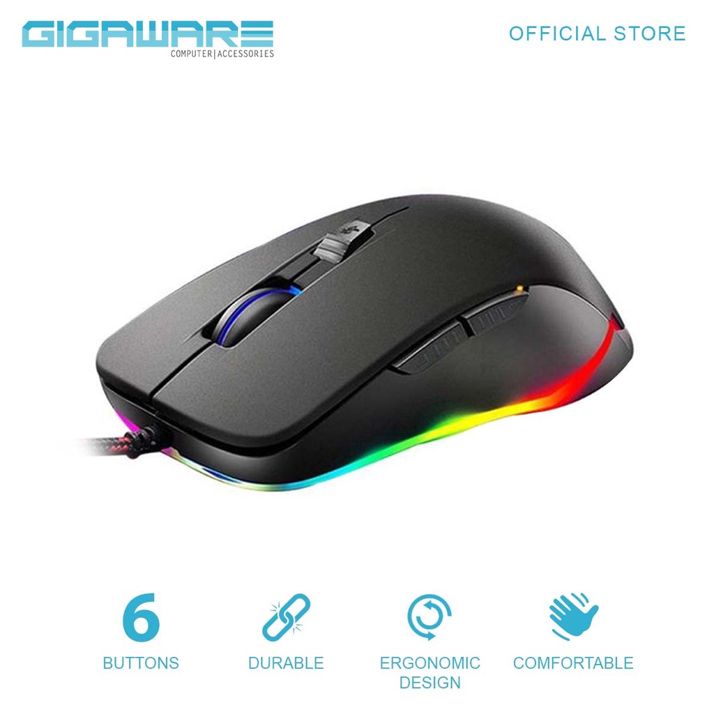 Gigaware Free Wolf V6 6-Buttons RGB Light Gaming Mouse | Lazada PH
