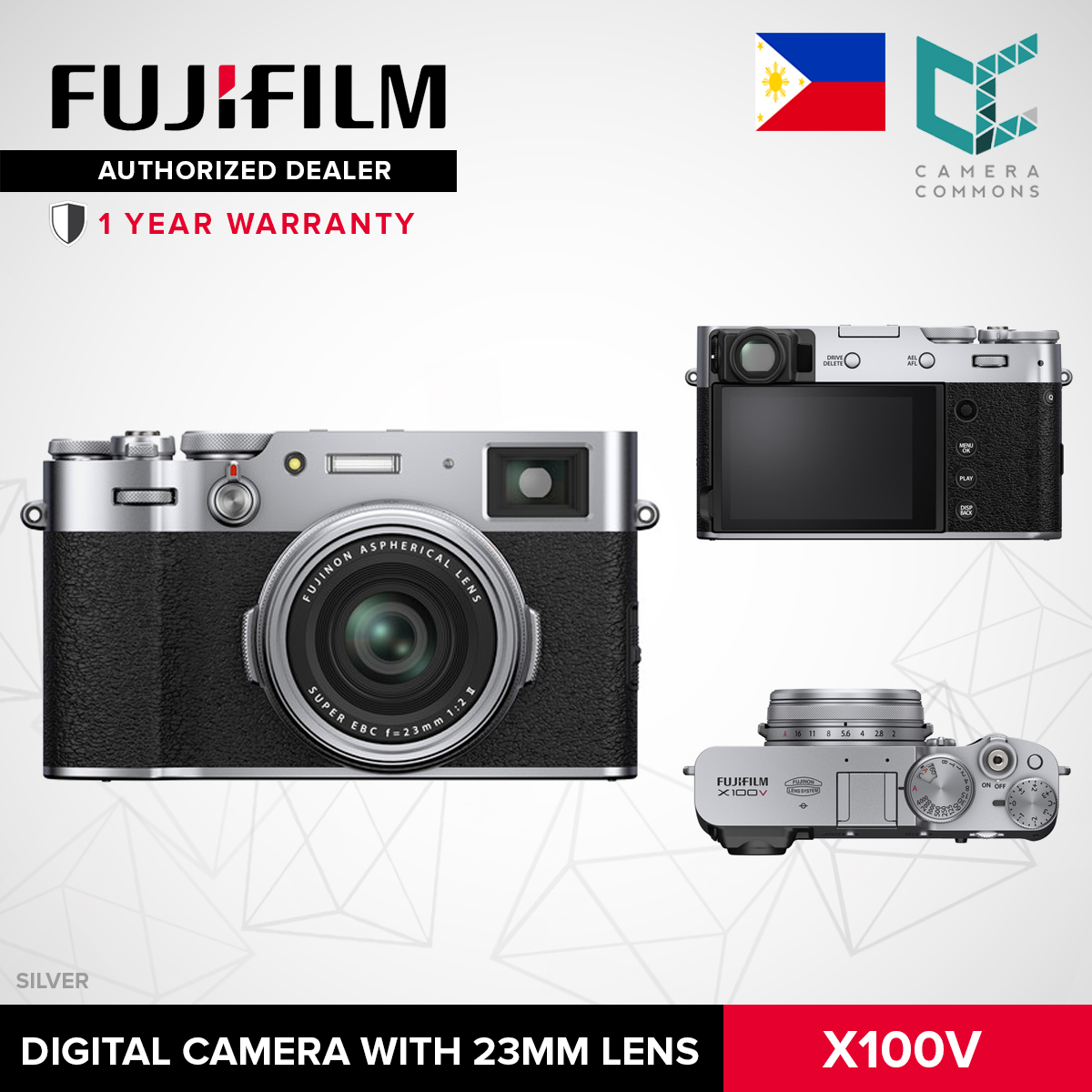 FUJIFILM X100V Digital Camera with Fujinon 23mm f2 Lens 4K Video Recording APS-C 5th Gen X100 ...