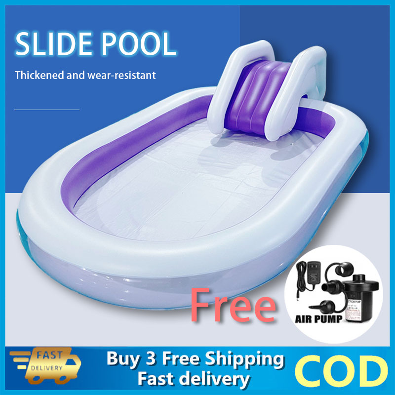 Garden Water Slide Inflatable Pool Boating Pool Children's Family ...