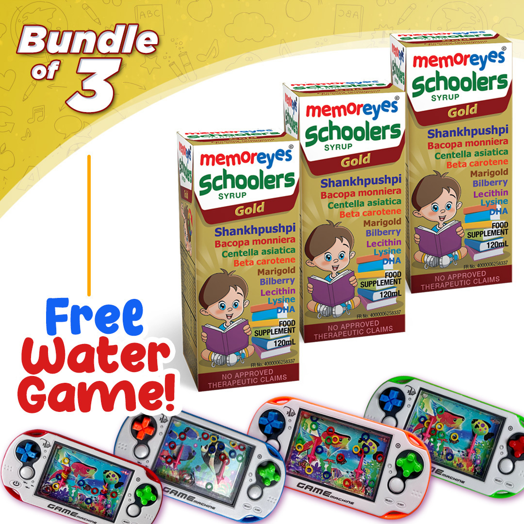 3 MemorEyes Schoolers Gold Syrup 120ml Brain & Eye Supplement Memory ...