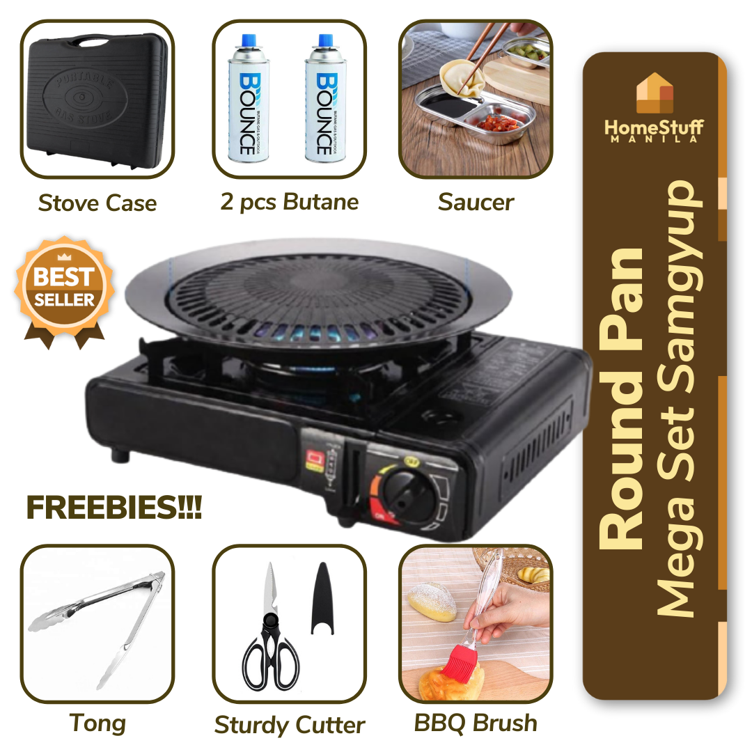 Korean Samgyupsal Authentic Mega Set l Korean BBQ l Round Grill Pan ...