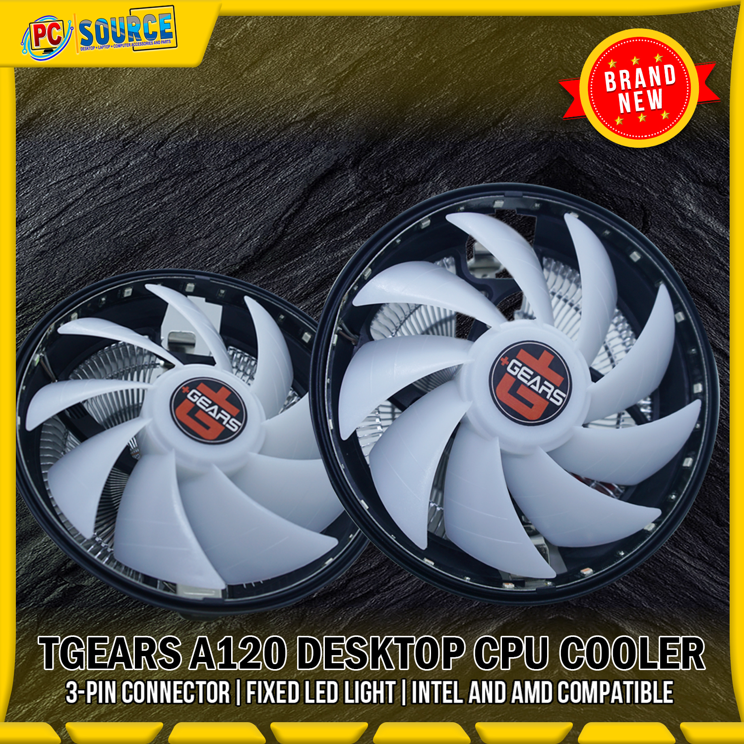 TGEARS A120 Desktop CPU Cooler for Intel AMD AM4 Fixed RGB LED ...