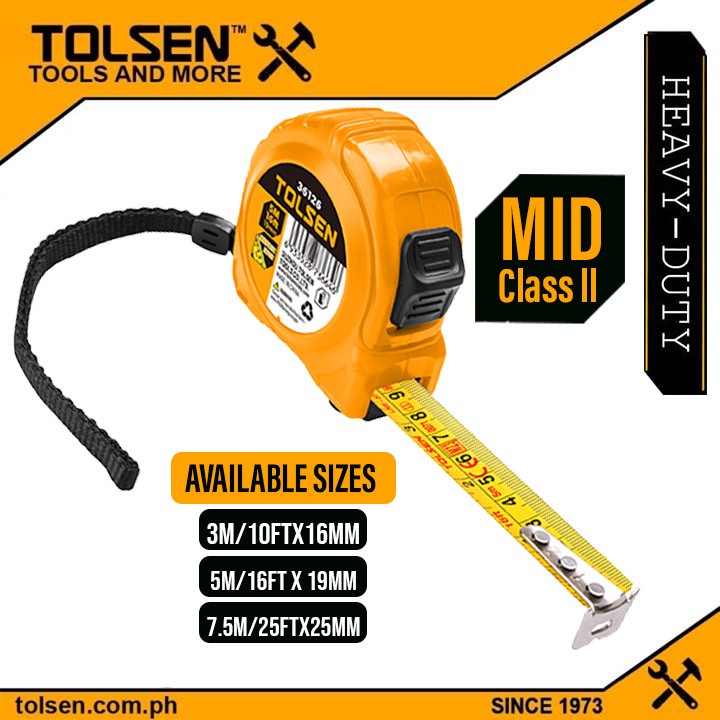 Tolsen Measuring Tape MID Class II w/ Lock [ONLINE EXCLUSIVE] (3M | 5M ...