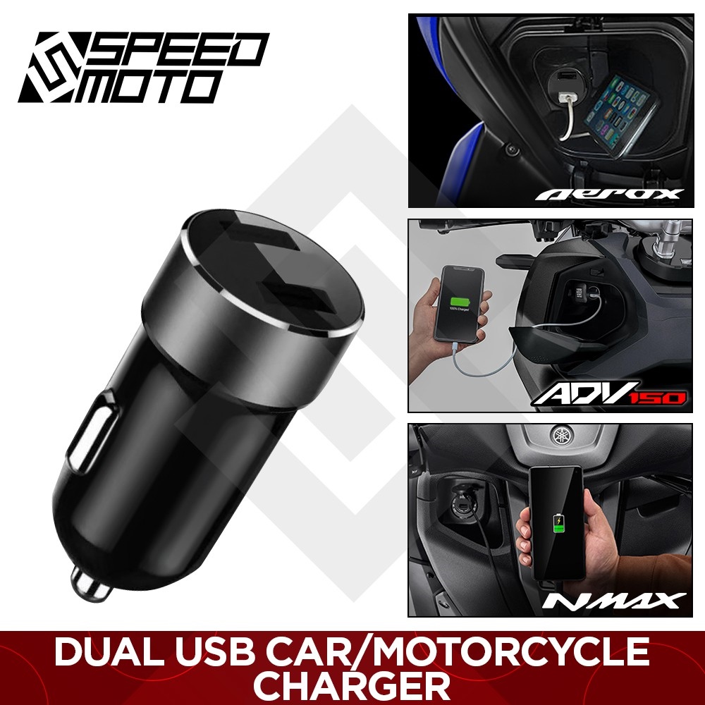 2.4A MOTOR / CAR DUAL CHARGER FOR NMAX 2020 V2 AEROX ADV 150 SPEEDMOTO ...
