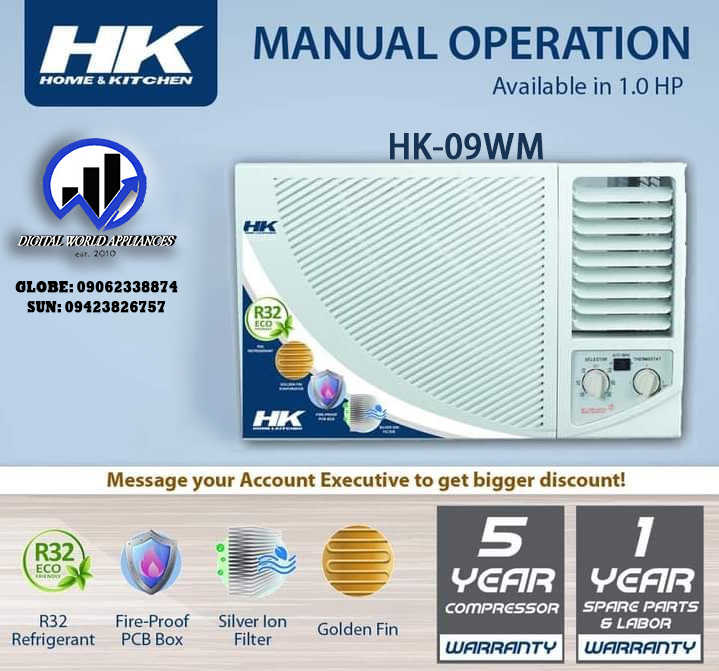 Brand New HK window type aircon MANUAL OPERATION 1hp HK-09WM | Lazada PH