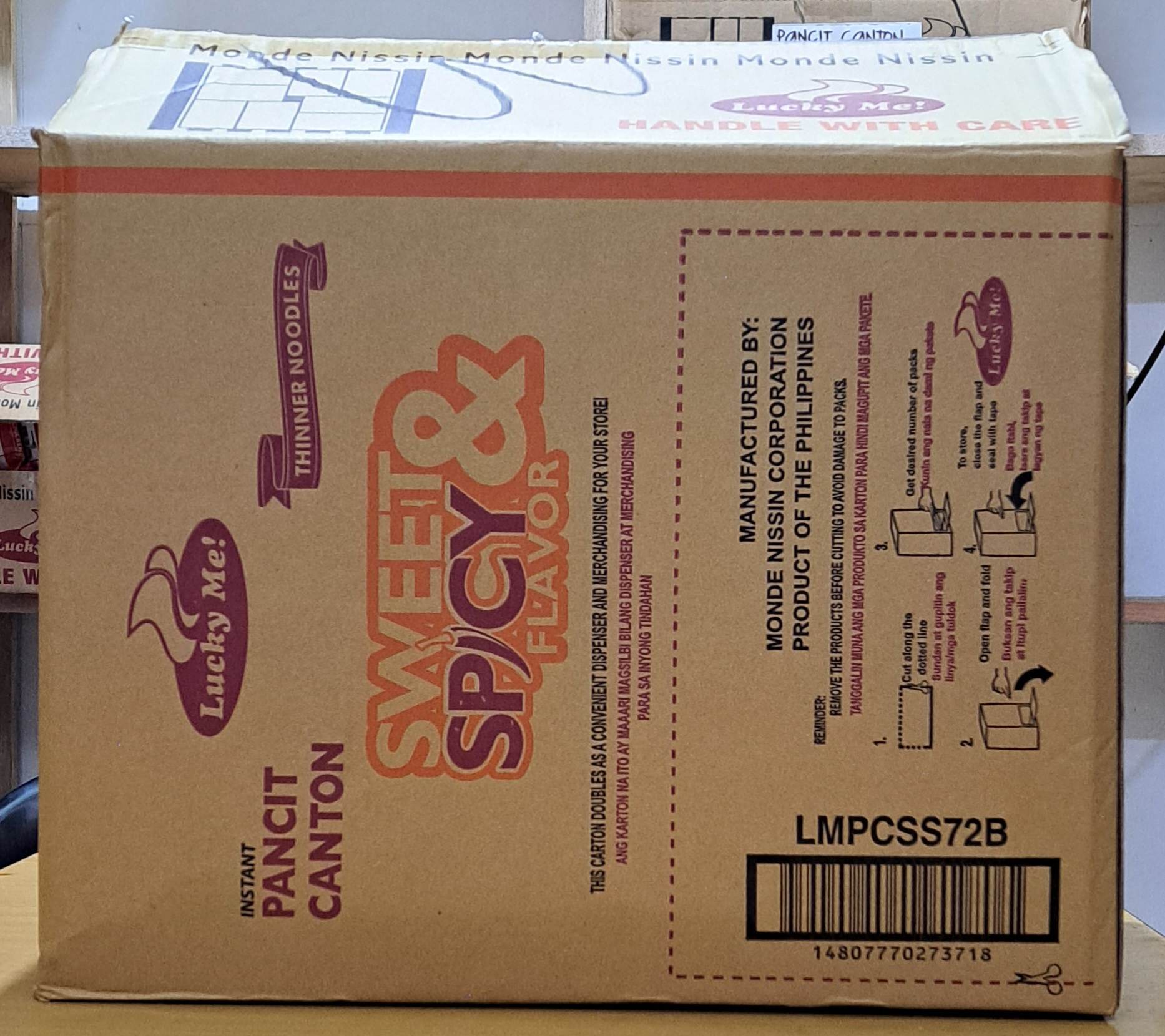 Lucky Me! Pancit Canton Sweet & Spicy Flavor (72's x 80g) - 1 Box ...