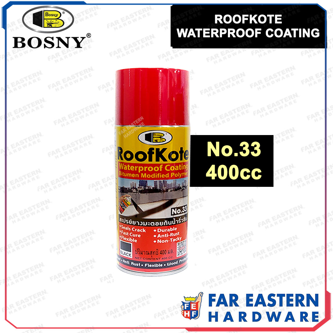 BOSNY RoofKote Waterproof Coating Paint Spray Black No.33 Roof Kote ...