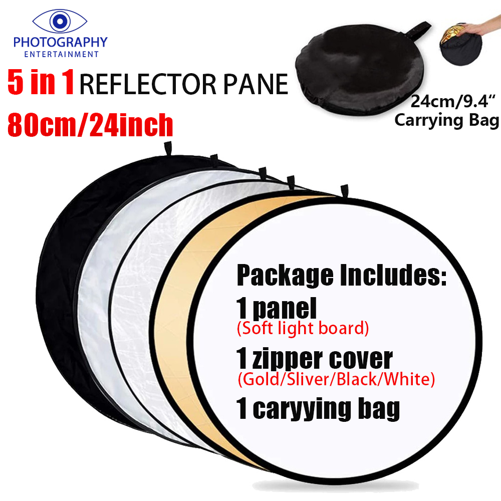 【Fast Shipping】ph 5 in 1 Reflector Photography 60/80/110CM Collapsible ...