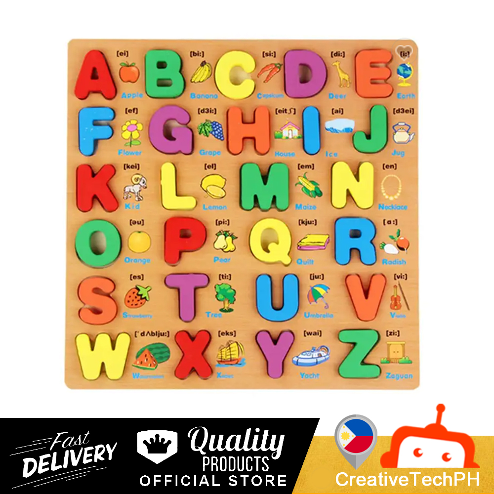 ABC Learning Board Toys Alphabet Matching Wooden Puzzles For Kids ...