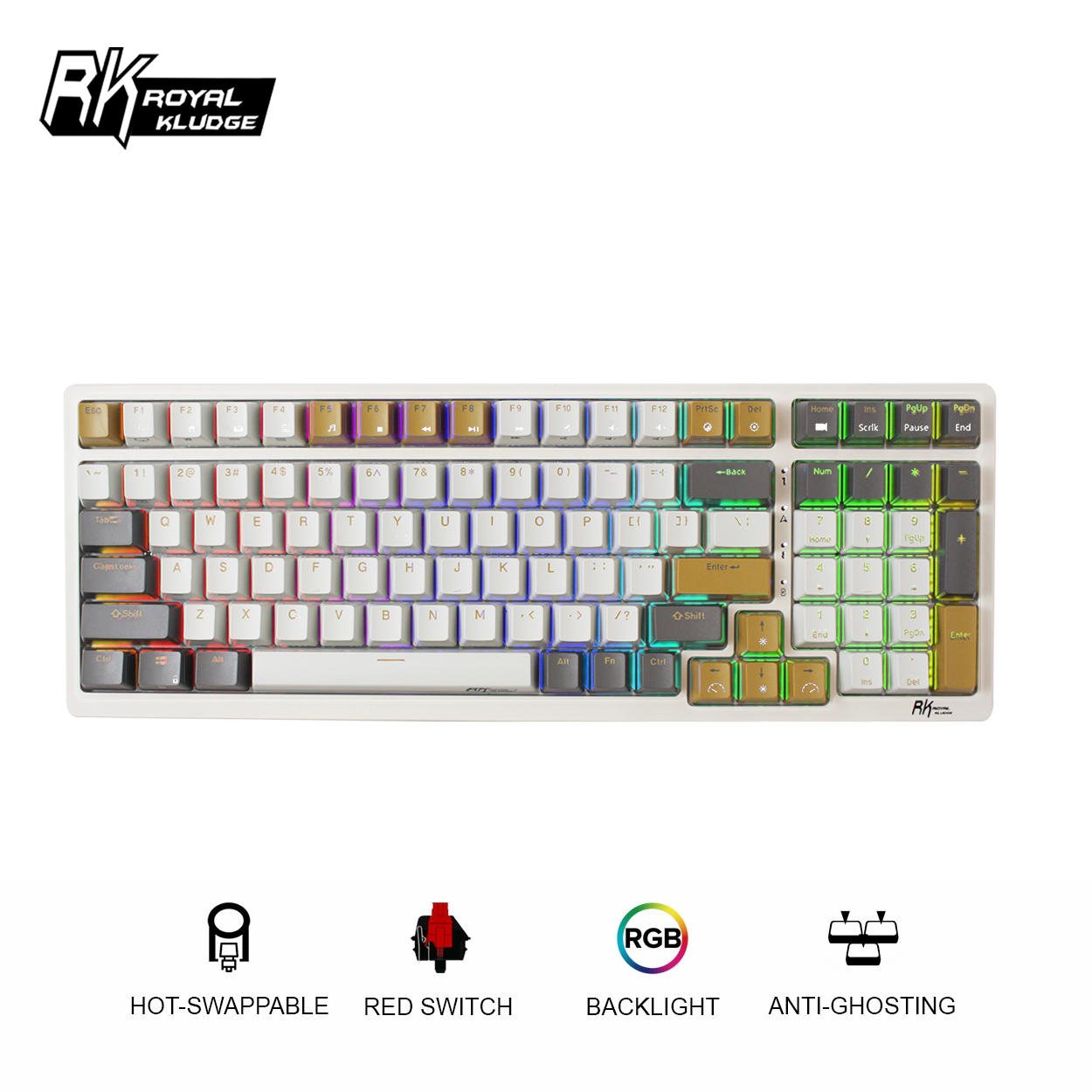 RK Royal Kludge RK98 96% Limited Edition Wireless Keyboard Tri-Mode ...
