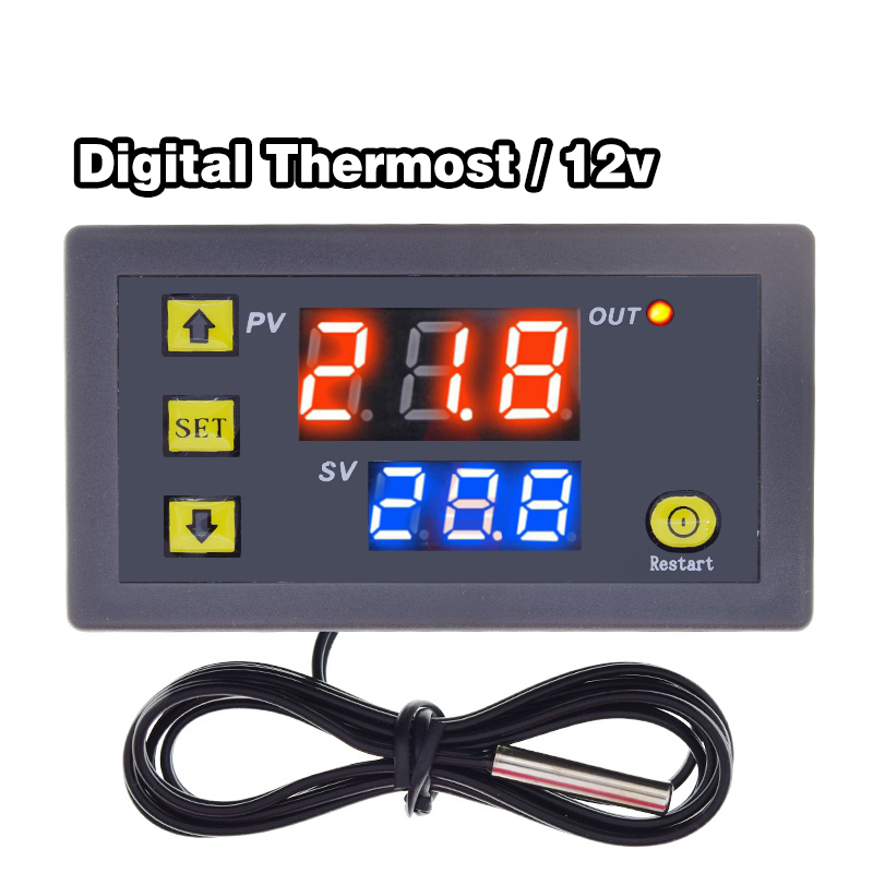 12V Digital Temperature Controller LED Display Thermostat Heating ...