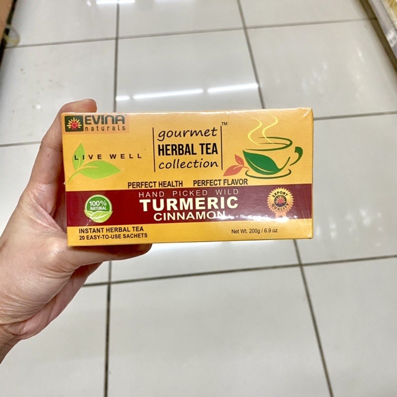 Evina Natural Turmeric Cinnamon Gourmet Herbal Tea Collection 20 ...
